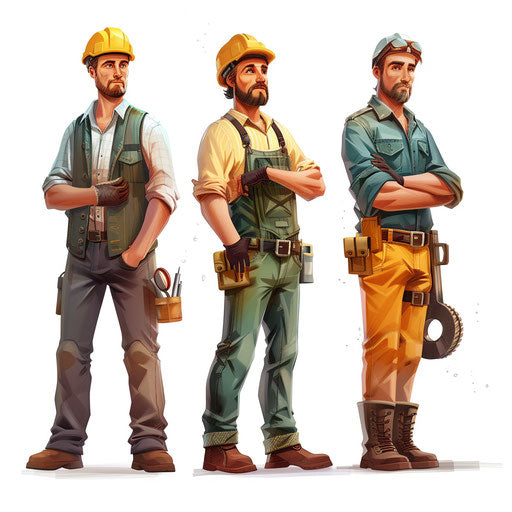 Photo realistic jobs clipart on a flat white background – IMAGELLA