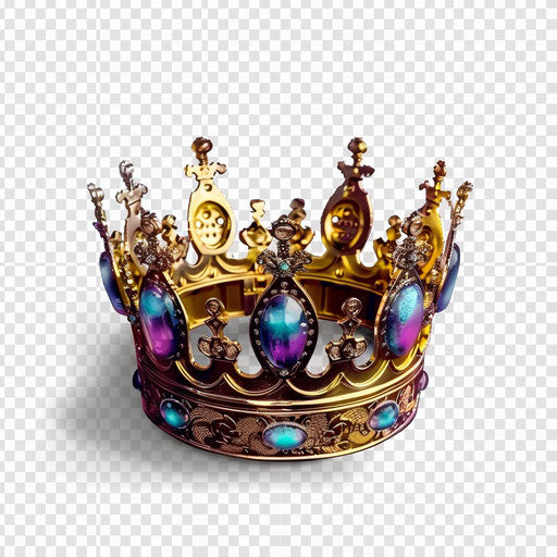 Realistic crown clipart with white background and dynamic lighting ...