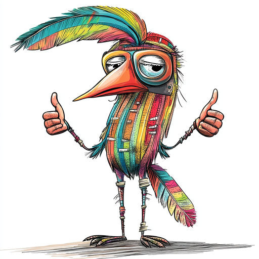 Humorous caricature of a quill with human characteristics – IMAGELLA