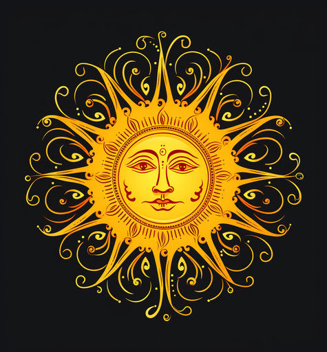 Sun tattoo, indigenous motifs, exotic realism – IMAGELLA