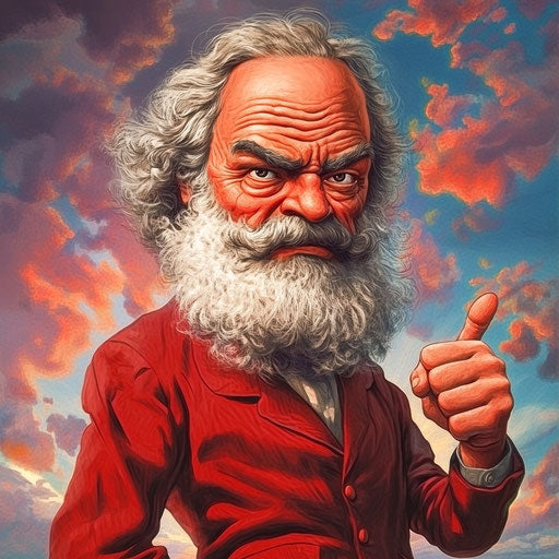 Humorous caricature of a Karl Marx clipart with human characteristics ...