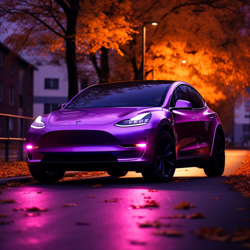 Bright purple Tesla model y – IMAGELLA