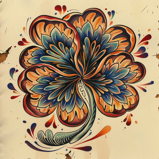 Retro clover with bold 1950s style colors and patterns – IMAGELLA