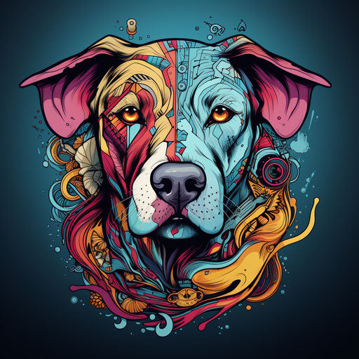 Dog breeds mascot - Mcmeelissy, loose linework style – IMAGELLA