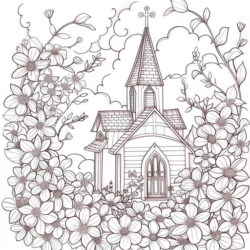 Church surrounded by blooming spring flowers – IMAGELLA