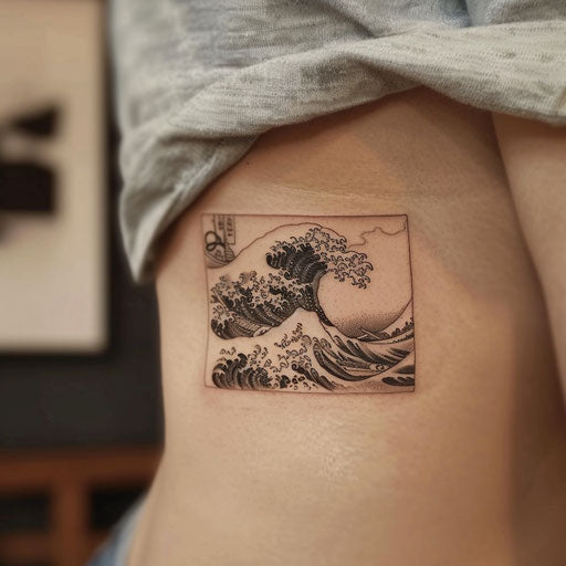 Minimalist wave rib tattoos Steve Sack style – IMAGELLA