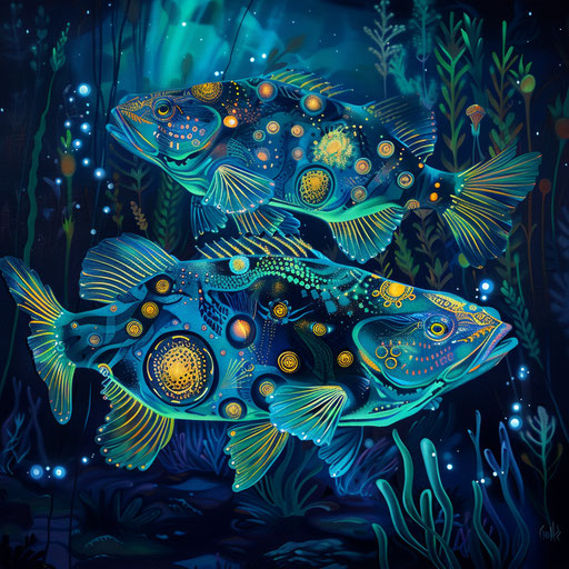 Mystical fish with glowing patterns in the deep – IMAGELLA