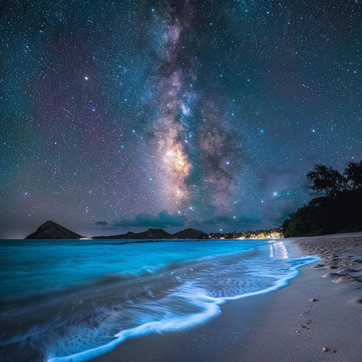 Milky Way over Lanikai Beach, Hawaii with starlight illumination – IMAGELLA