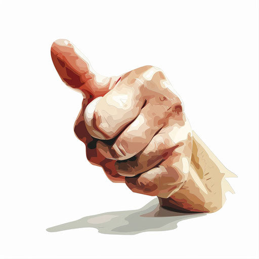 Thumb clipart in photorealistic style on white background – IMAGELLA