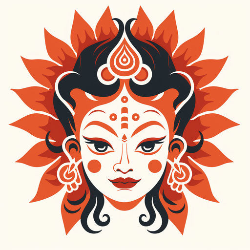 Durga clipart in Minimalist style, on white background – IMAGELLA