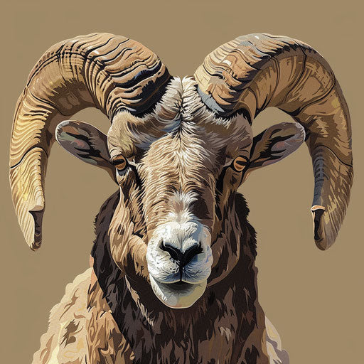Graphic of a ram with abstract background and glossy finish – IMAGELLA