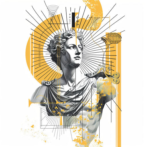 Geometric tattoo pattern of Apollo playing the lyre – IMAGELLA