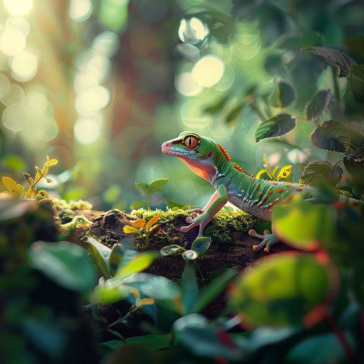 Gecko lizard in a magical rainforest – IMAGELLA