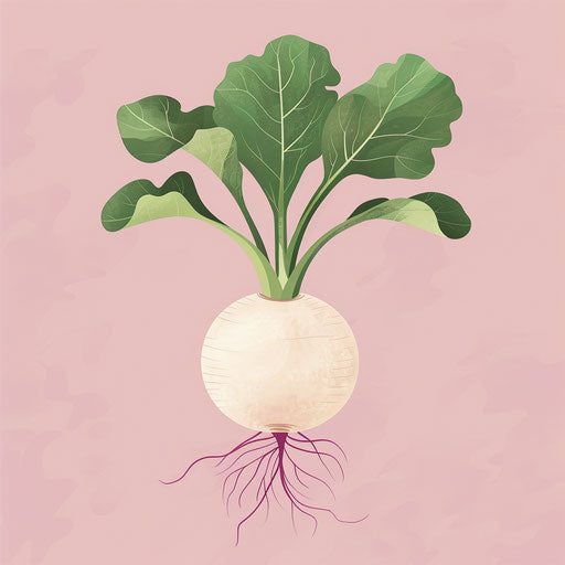 Realistic turnip clipart on dusky rose background – IMAGELLA