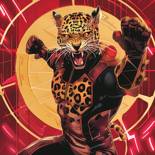 Leopard-inspired superhero featured on a comic book cover – IMAGELLA