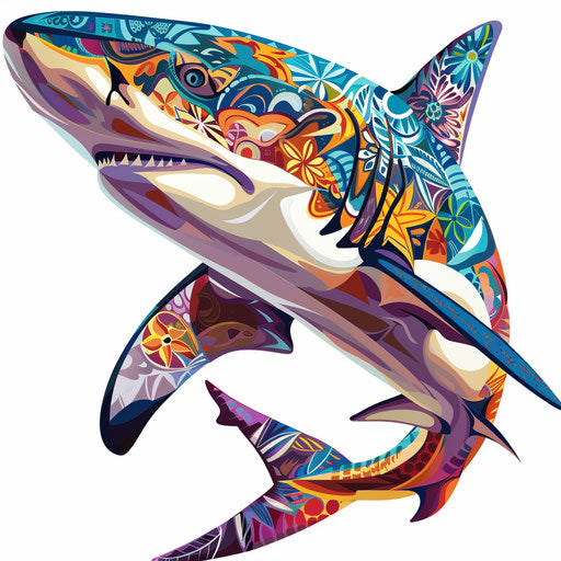 Shark clipart in photo-realistic style with flat white background ...