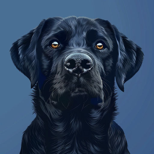 Realistic Labrador on flat indigo background – IMAGELLA