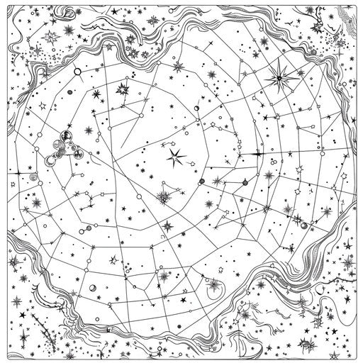 Constellation map with labeled star formations – IMAGELLA