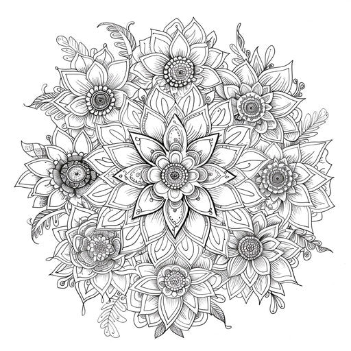 Intricate floral mandala in the style of Teagan White Coloring book ...
