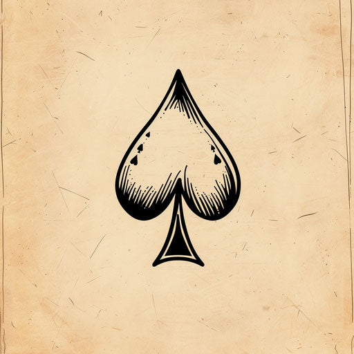 Minimalist tattoo sketch of a spade – IMAGELLA