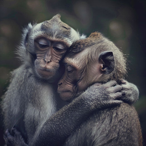 A touching moment of monkeys reuniting with long-lost family members ...