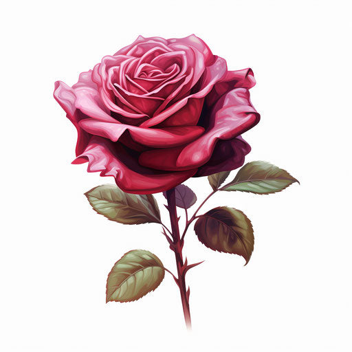 Illustration of rose in the style of Chiaroscuro Art, on white ...