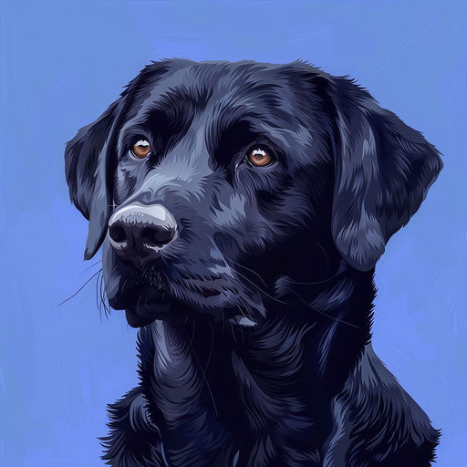 Realistic labrador clipart on flat indigo background – IMAGELLA