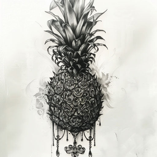 Gothic pineapple tattoo with dark and moody elements – IMAGELLA