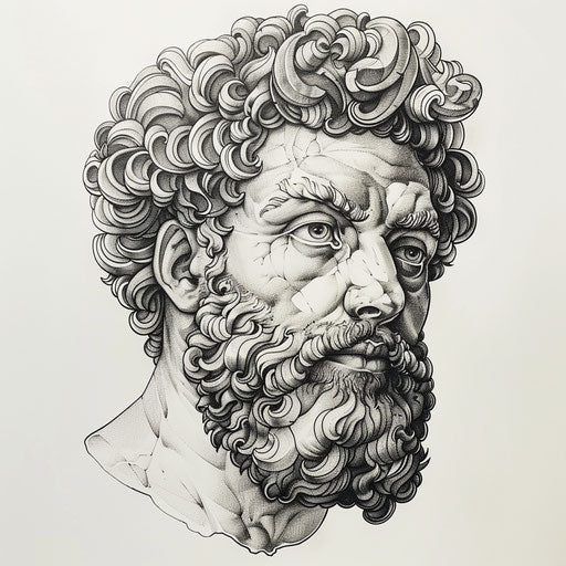 Bold and impactful sketch of a stoic face – IMAGELLA