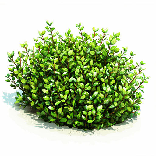 Realistic bush illustration on flat white background, bright colors ...