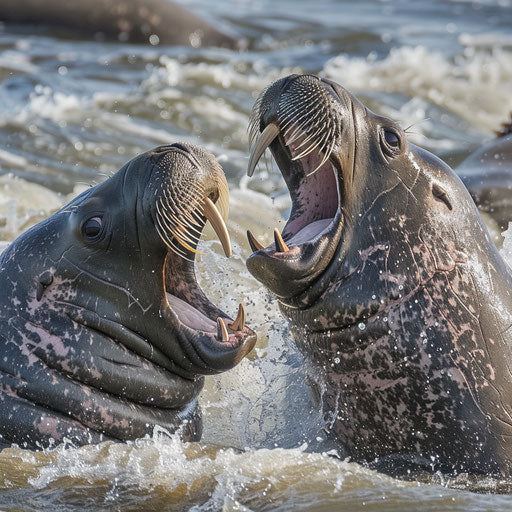 Dynamic interaction of a walrus seal pod in their natural habitat ...