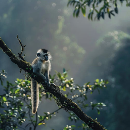 Serene dawn in the Yunnan forests, quiet monkey – IMAGELLA