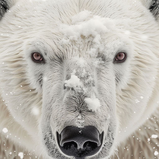 Close-up of polar bear's face with snow on fur – IMAGELLA
