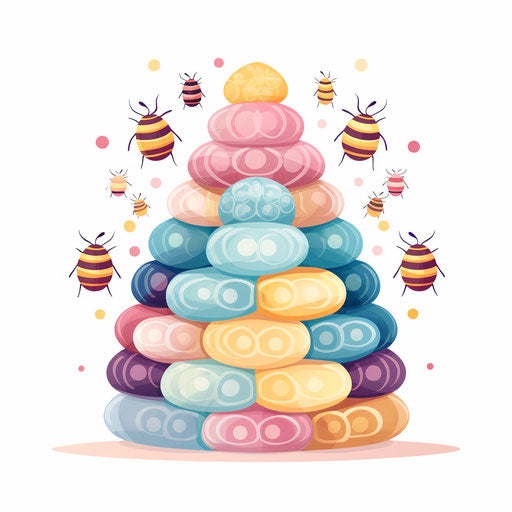 Beehive illustration in Pastel Colors Art style on white background ...