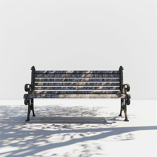 Realistic bench on flat white background – IMAGELLA