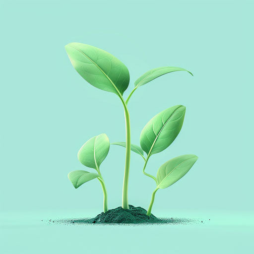 Realistic growth clipart on flat, serene aqua background – IMAGELLA