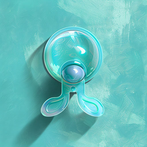 Realistic pacifier illustration with teal flat background – IMAGELLA