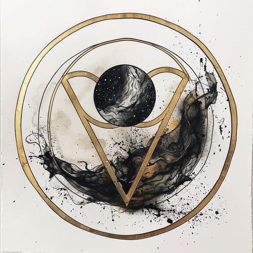 Drawing of Alpha and Omega symbols in circular tattoo design – IMAGELLA