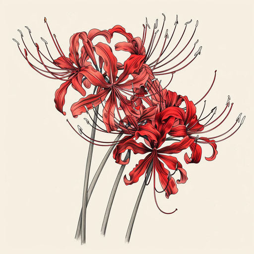 Boceto de tatuaje de estilo ilustración botánica de una azucena roja ...