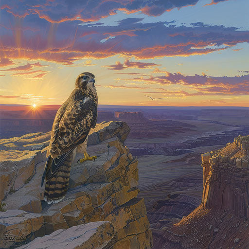 Swainson's hawk resting on a cliff at sunset – IMAGELLA