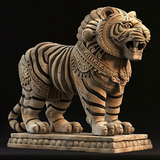 Mythological tiger guardian of ancient temples in stone – IMAGELLA