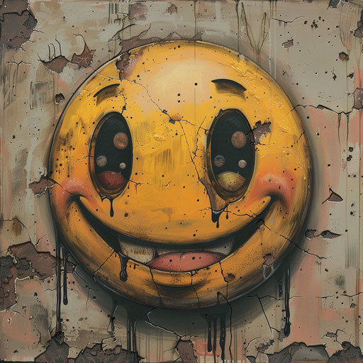 Smiley face with tears, tachist style, algeapunk – IMAGELLA