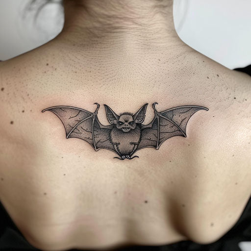 Classic vampire bat tattoo in black and gray – IMAGELLA
