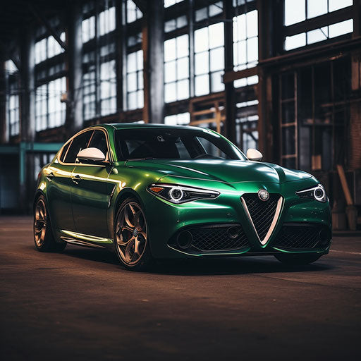Bright green classic sedan Alfa Romeo Giulia Quadrifoglio – IMAGELLA