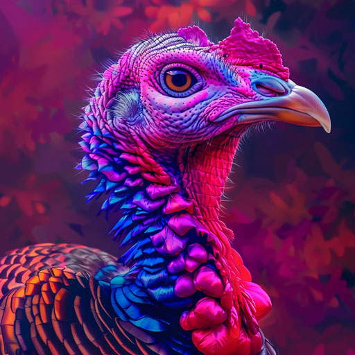 Realistic illustration of a cute turkey on random colored background ...