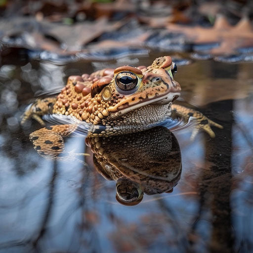 Close-up of a Western leopard toad in a puddle – IMAGELLA