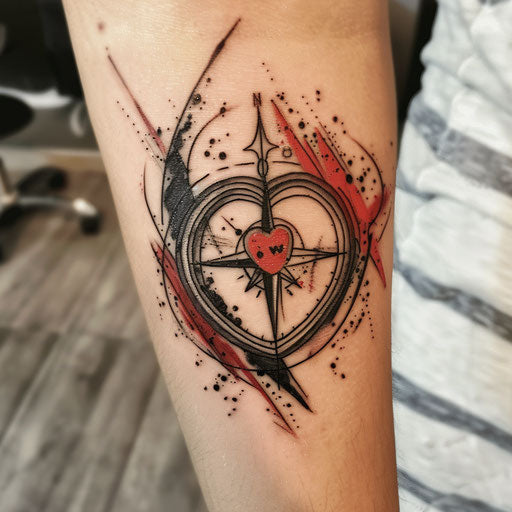 True north tattoo with heart-shaped compass – IMAGELLA