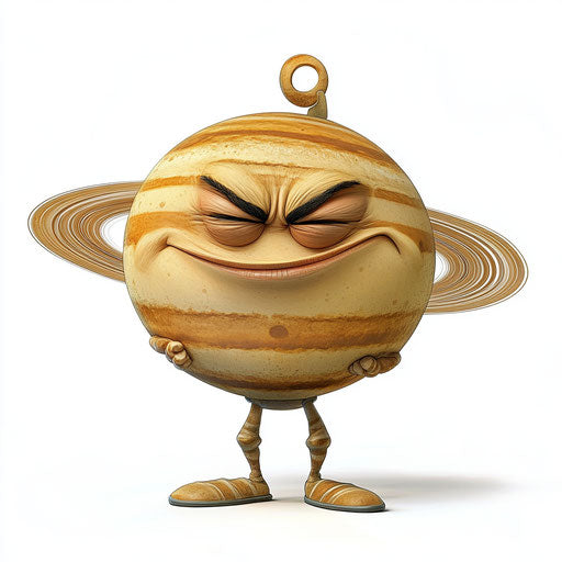 Humorous caricature of a Saturn caricature clipart with human ...