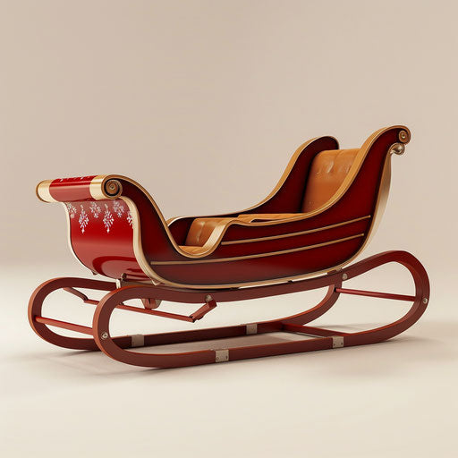 Sleigh illustration in a photo realistic style with a flat random ...