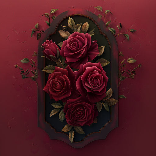 Realistic funeral illustration on rich burgundy backdrop – IMAGELLA